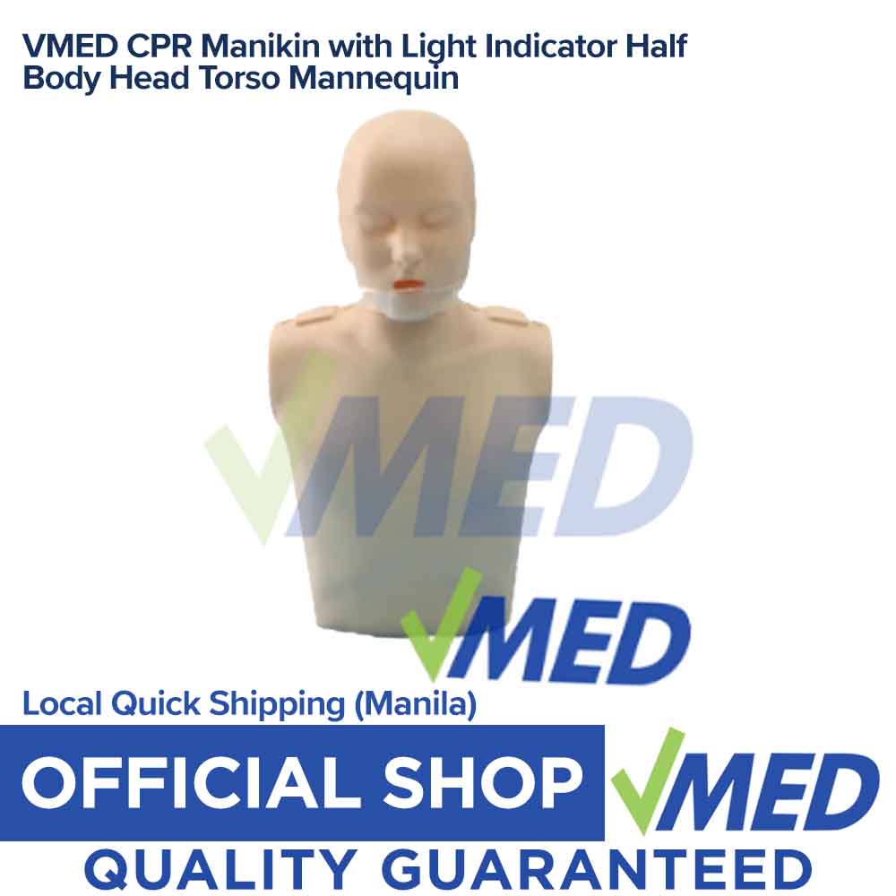 VMED CPR Manikin with Light Indicator Half Body Head Torso Mannequin ...