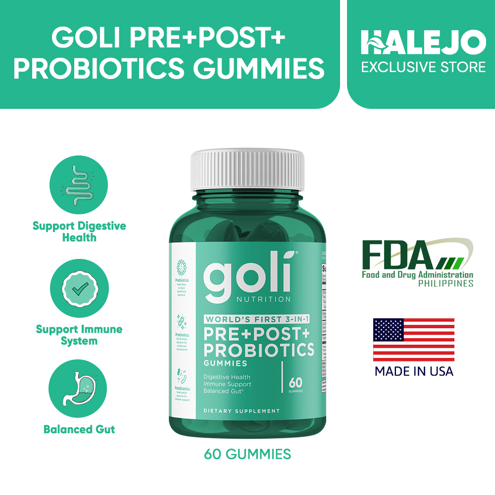 Goli Nutrition World's First 3-in-1 Pre+Post+Probiotics Gummies (60pcs ...