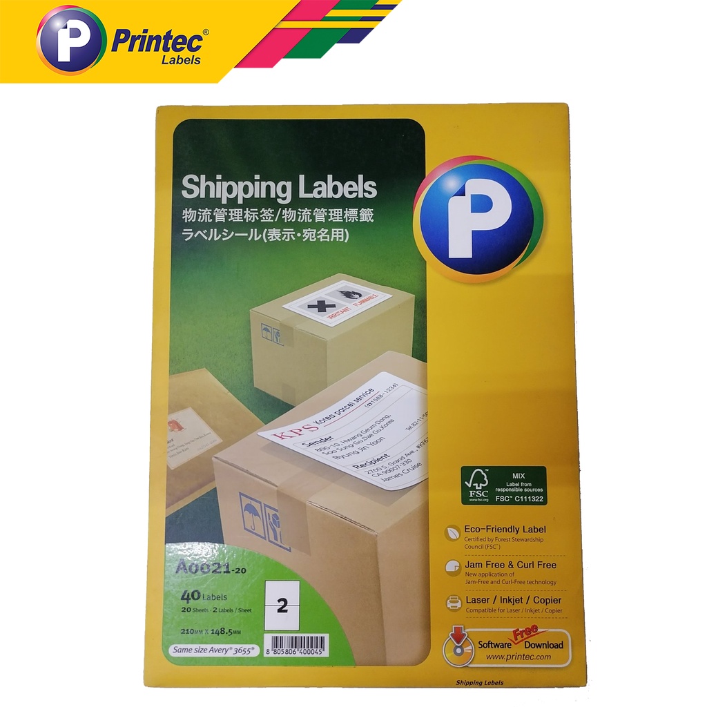 Printec Shipping Labels, 20's | Lazada PH