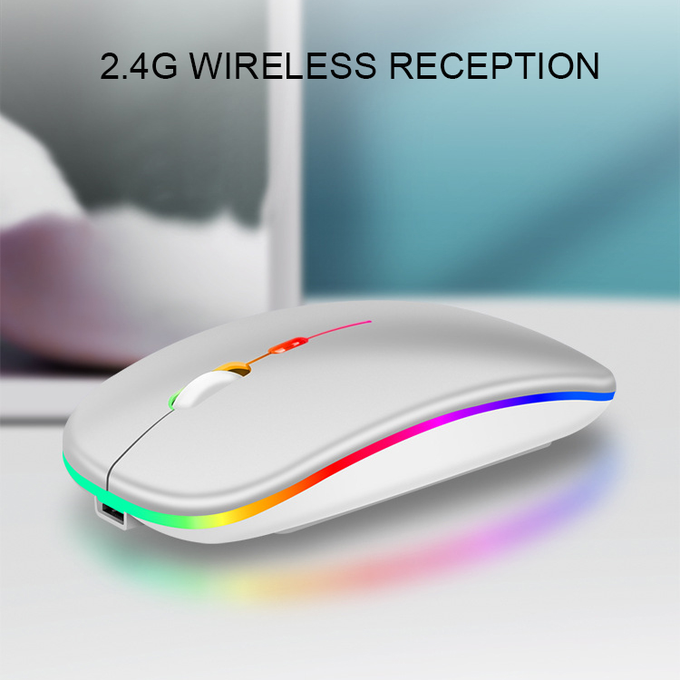 FIREWOLF Wireless Mouse Rechargeable USB Mouse Silent 2.4Ghz Receiver ...