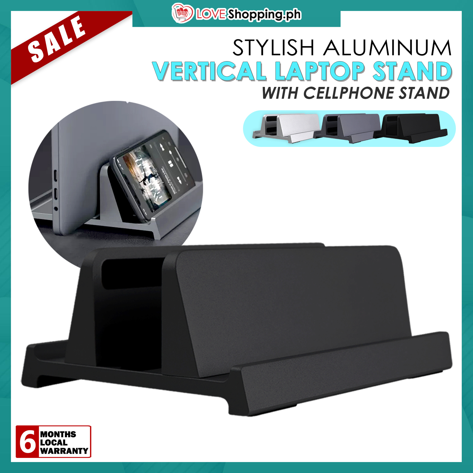 Stylish Full Aluminum Vertical Laptop Stand Adjustable Laptop Holder ...