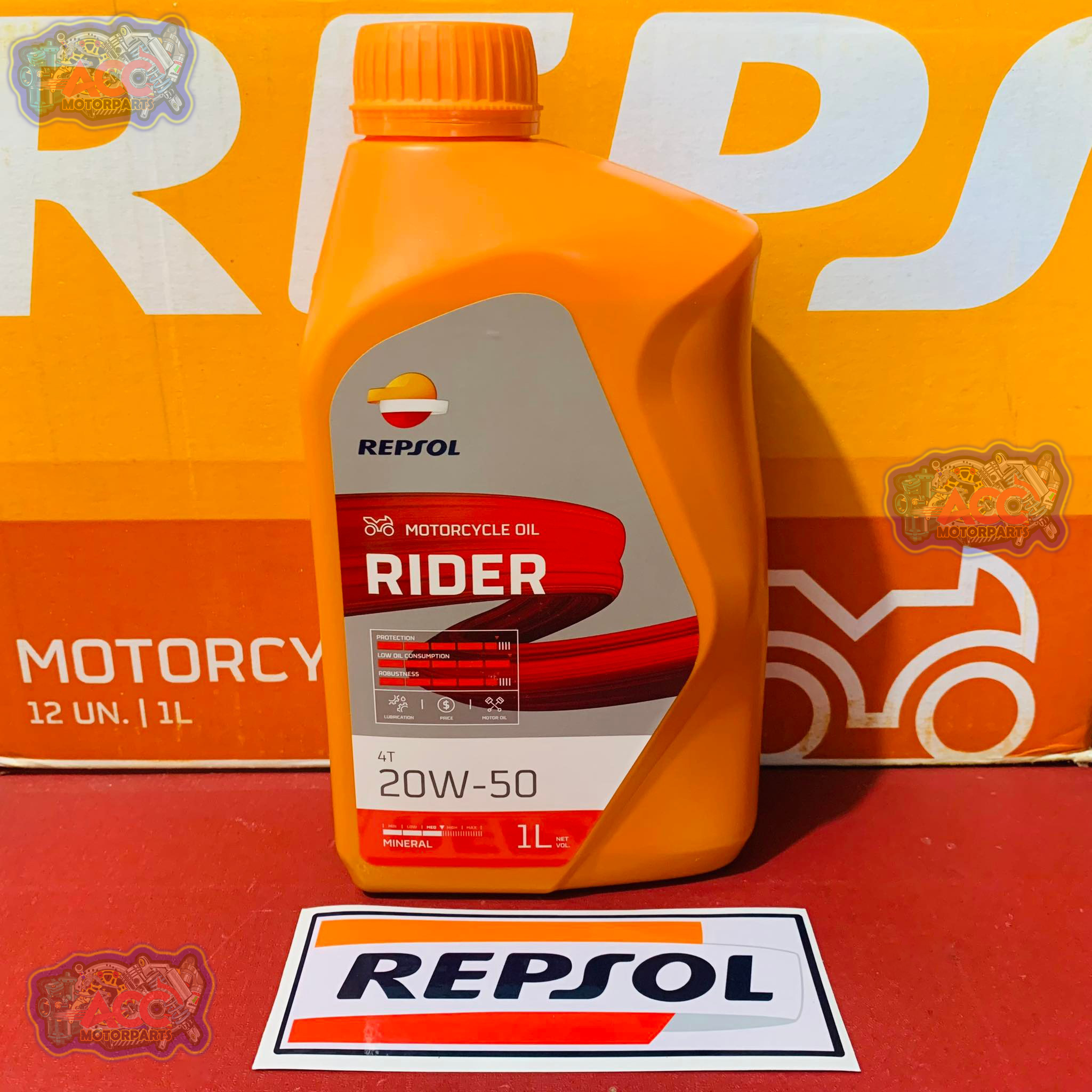 Repsol Oil Rider 4T 20W-50 1 Liter & 20W-40 800ml - Premium Mineral ...