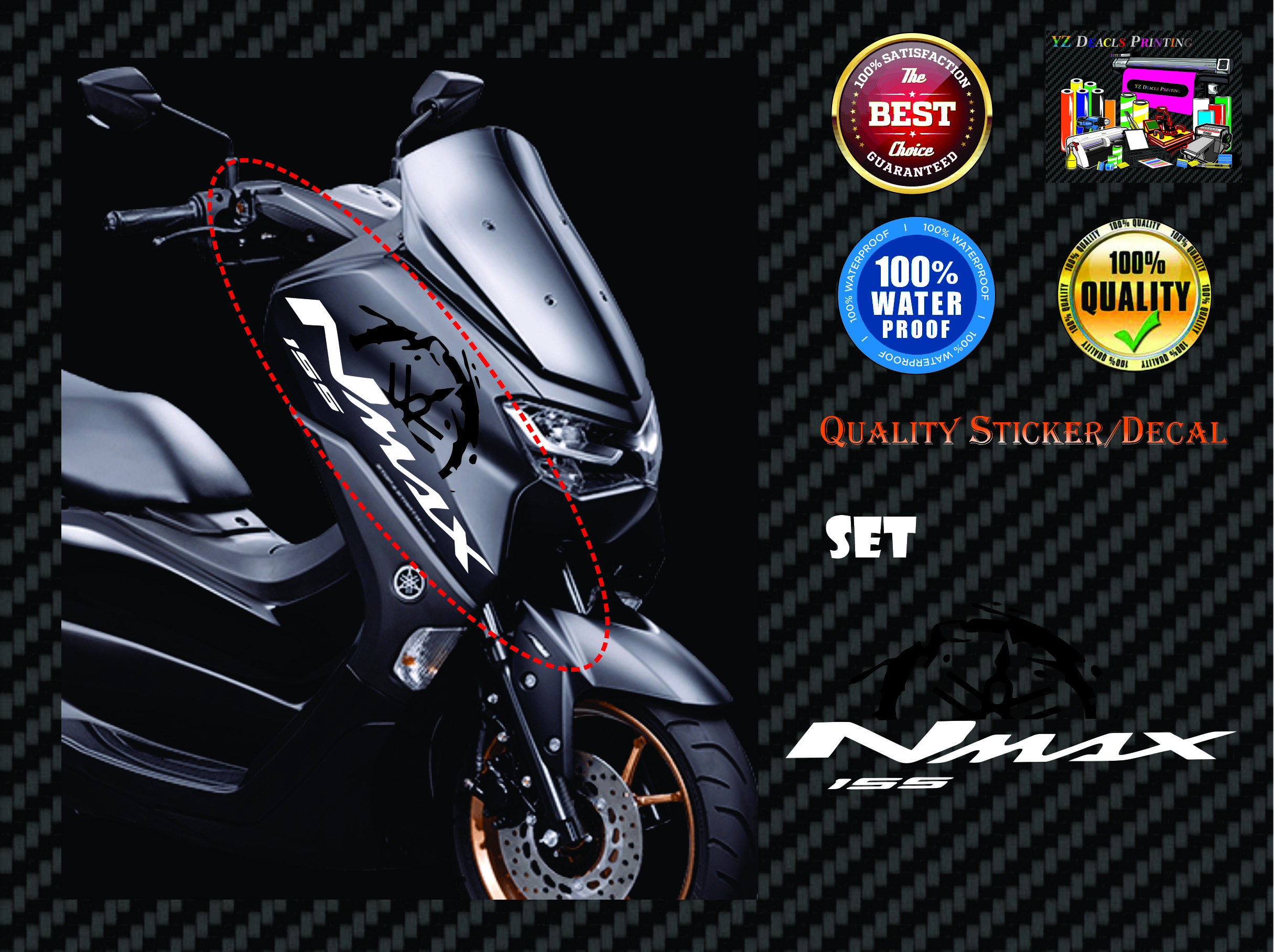 Nmax 155 with Yamaha Logo Sticker/Decal, Size :15 inches length | Lazada PH