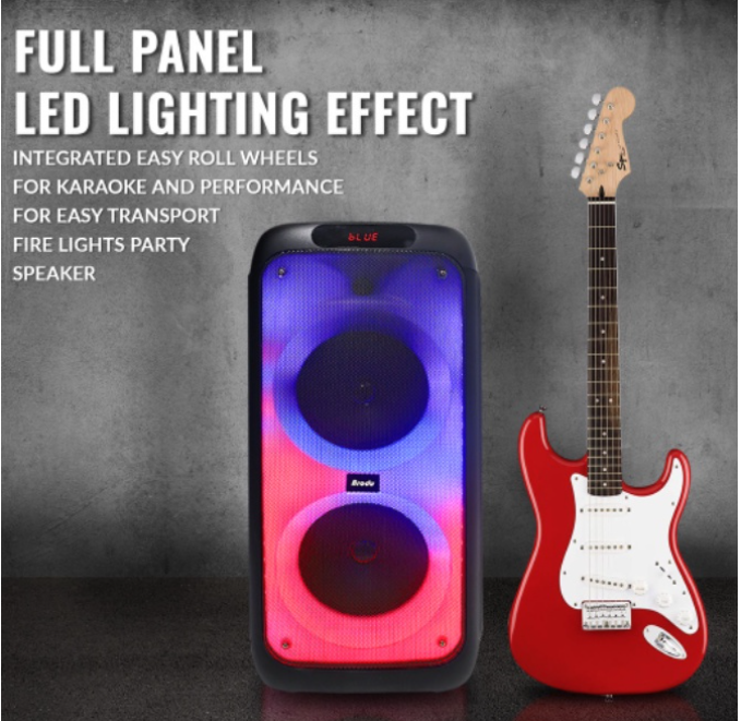 Brodu BTS 1388 Wireless Subwoofer Bluetooth Speaker with Wireless Mic ...