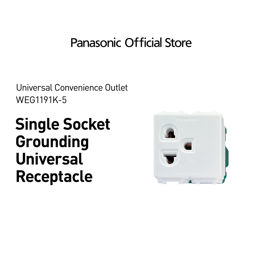Panasonic WEG1191K-5 Universal Convenience Outlet w/ Grounding - 3 ...
