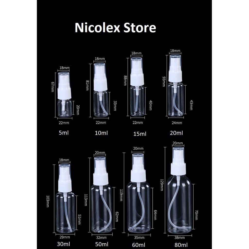 Spray Bottle 5ml/10ml/20ml/30ml/60ml/80ml/100ml Alcohol Spray, Perfume ...
