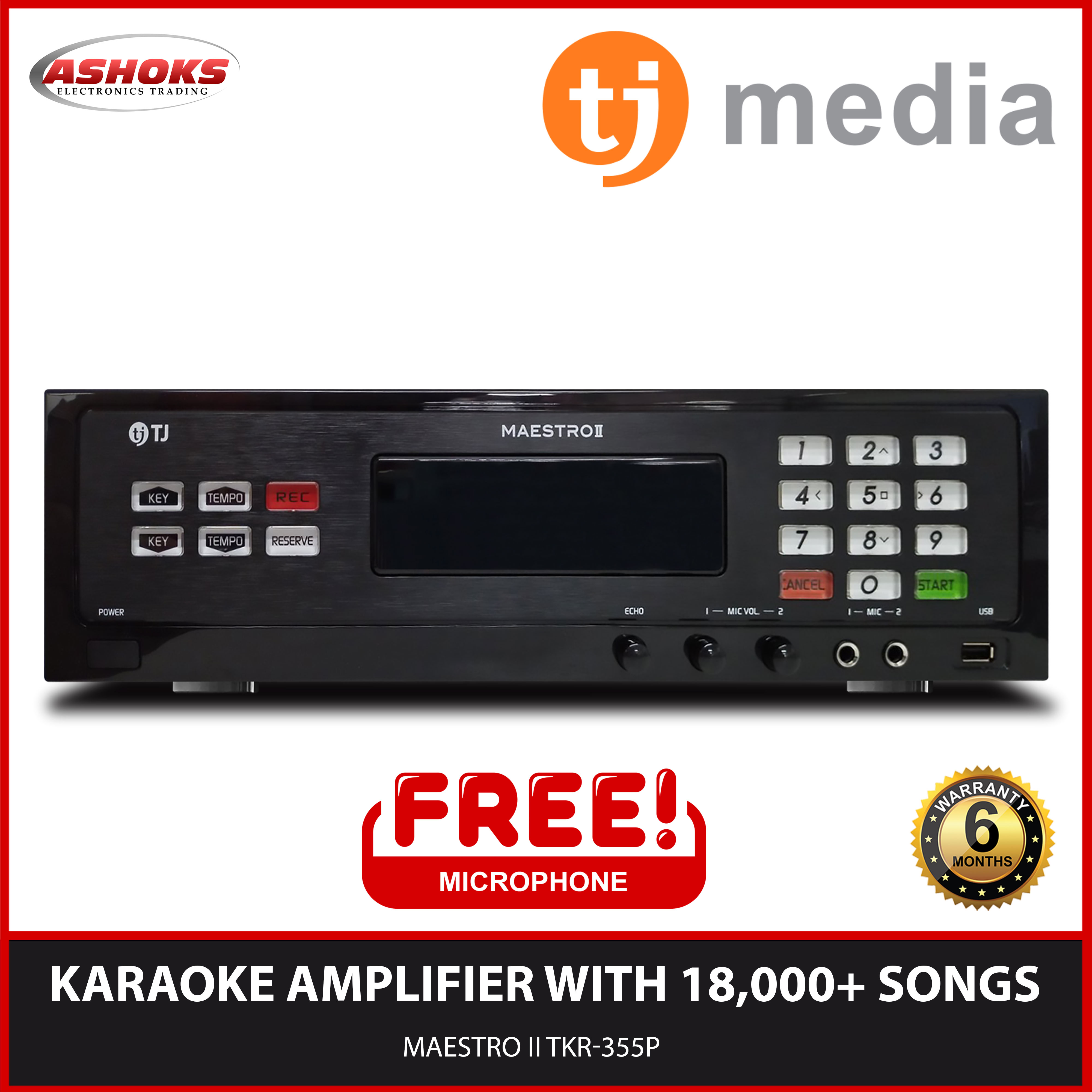 TJ Media Maestro II TKR-335P / 32GB SD Card Karaoke Player with 20000 ...