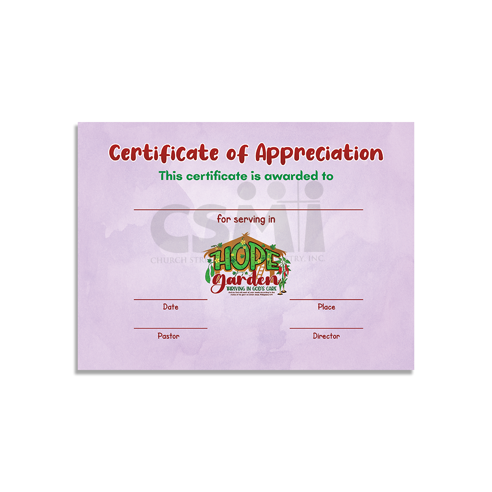 VBS Hope Garden Certificates (for Vacation Bible School 2024) | Lazada PH