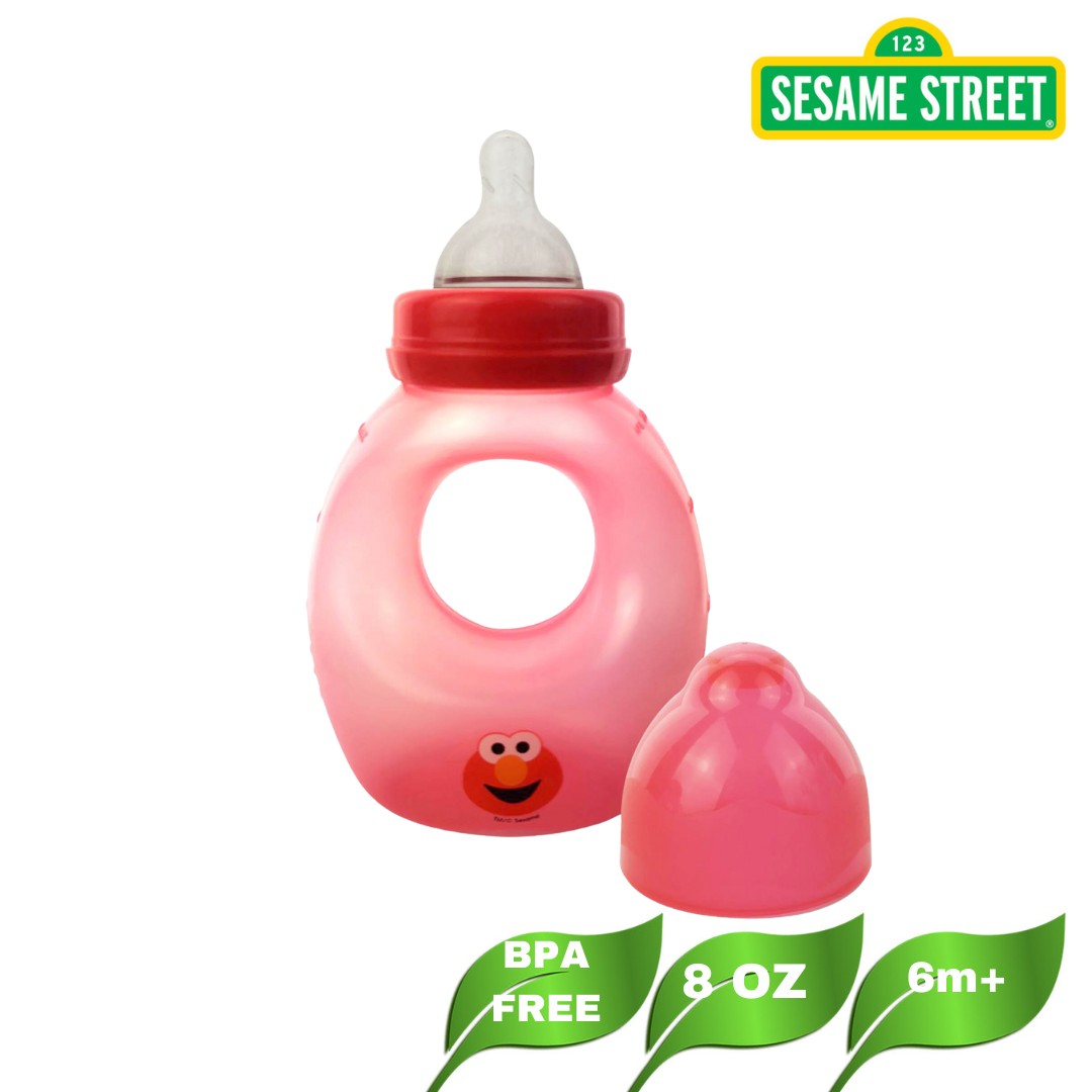 Sesame Beginnings 8oz/236ml Wide Neck Feeding Bottles Round Donut Milk ...
