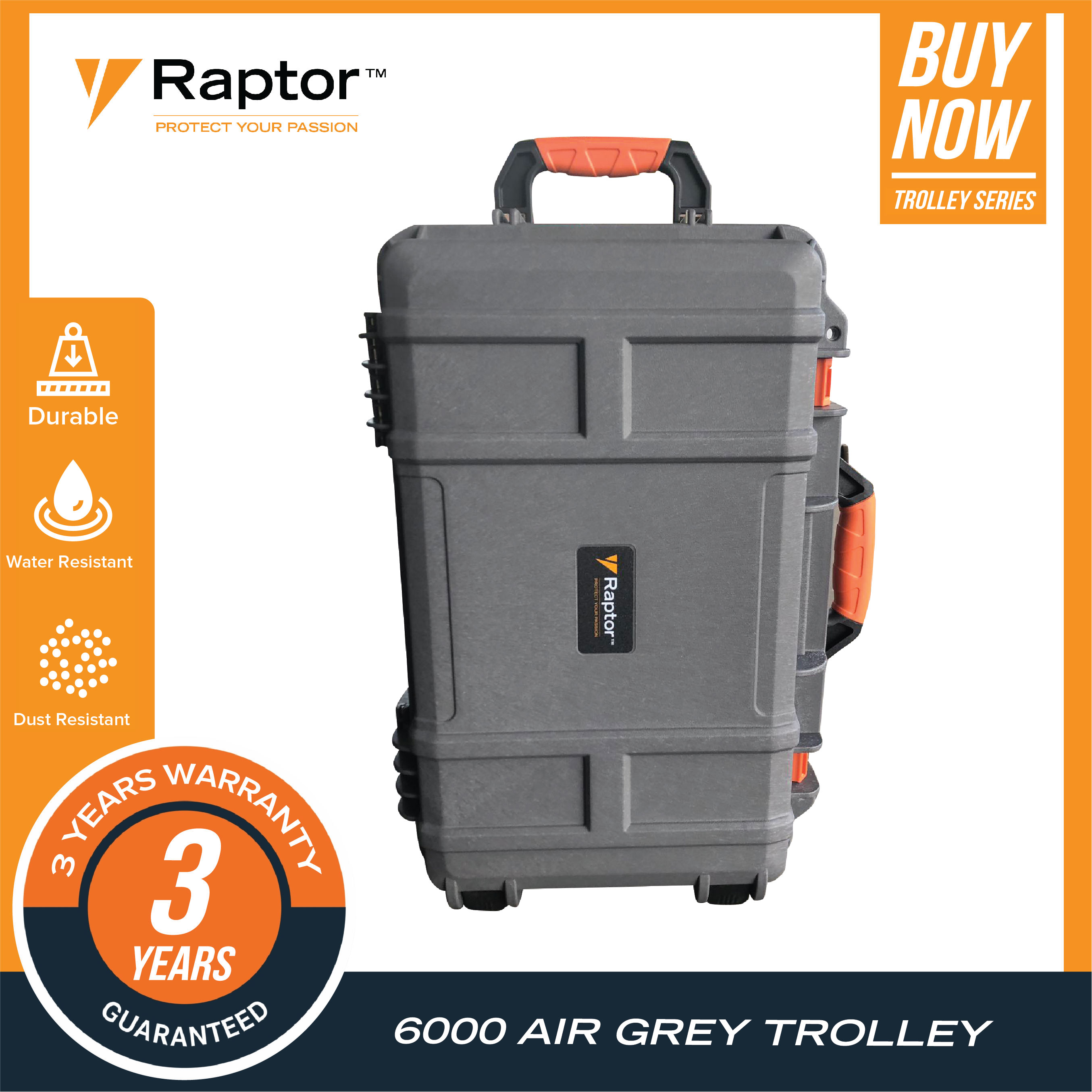 Raptor 6000 Air Grey Hard Case Trolley for Camera Gimbals Drones ...