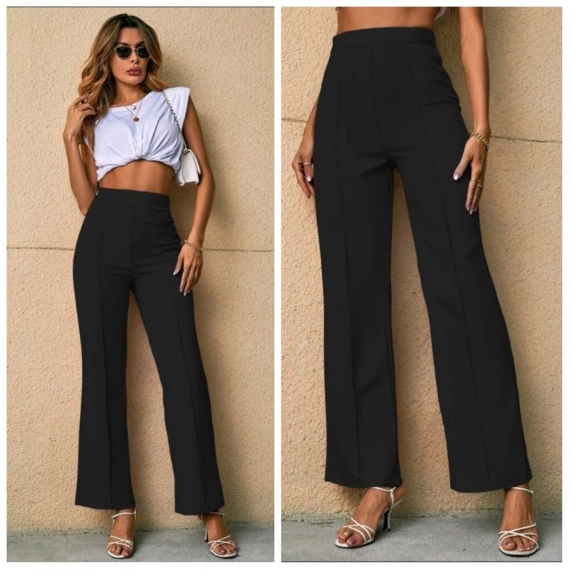 new summer pants model pants for women wide leg pants crepe texture ...