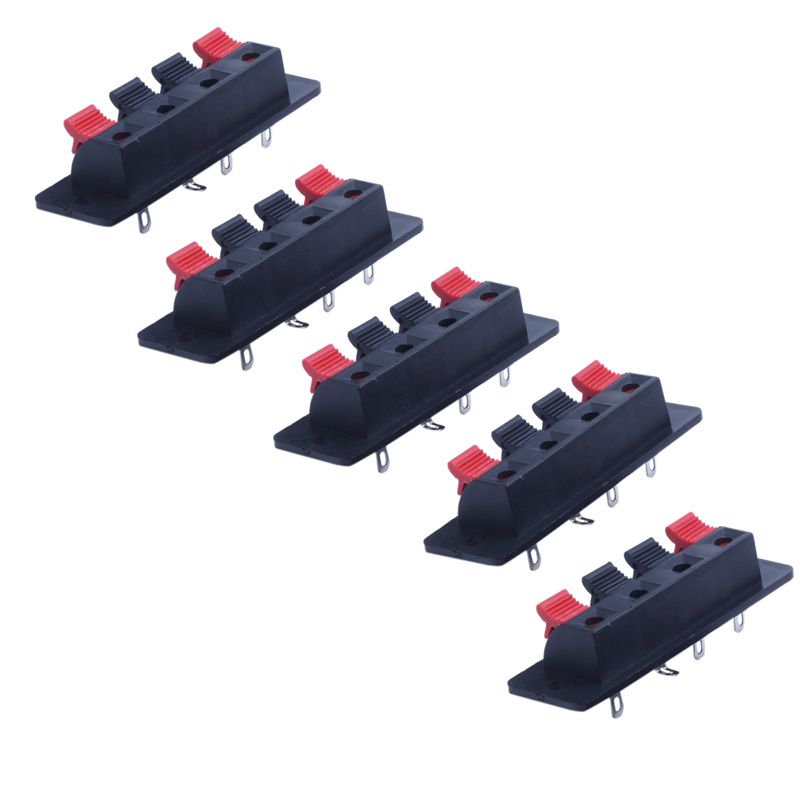 5 Pcs 4 Pins Spring Loaded Push Type Speaker Terminal Board 64x25mm ...