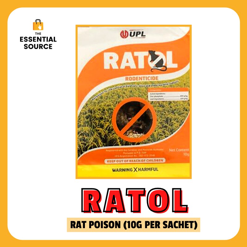 RATOL Rat Poison Rat Killer Rodenticide Pest Control 10g (sachet ...