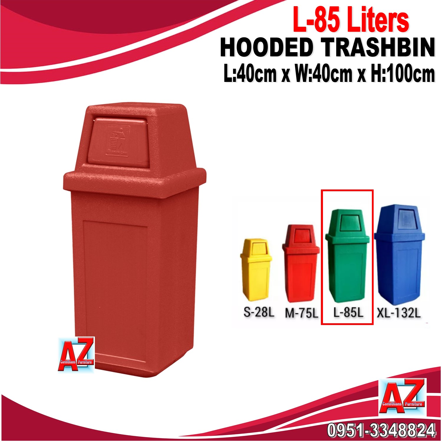 Hooded Plastic Trash Bin 85 Liters (LARGE SIZE) | Lazada PH