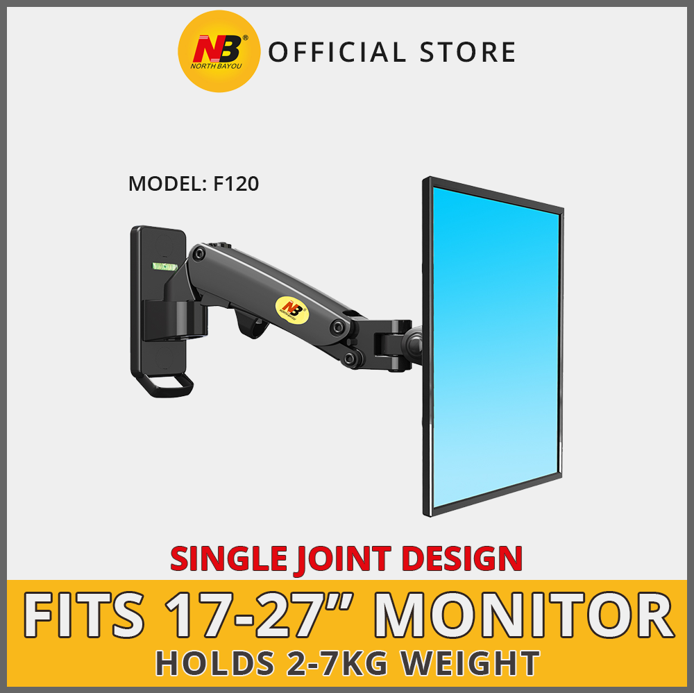 NB North Bayou Computer Monitor Wall Mount Gas Strut F120 27" 7kg ...