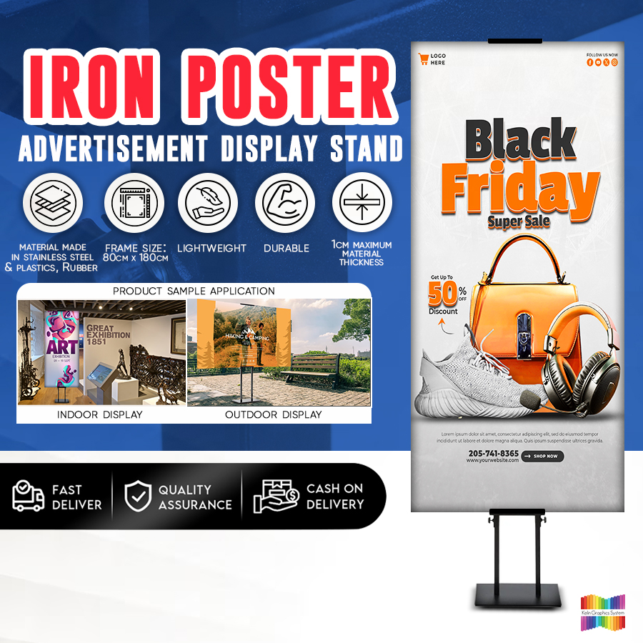 KGS Iron Poster Double sided Board Banner| Sign Holder for Poster ...