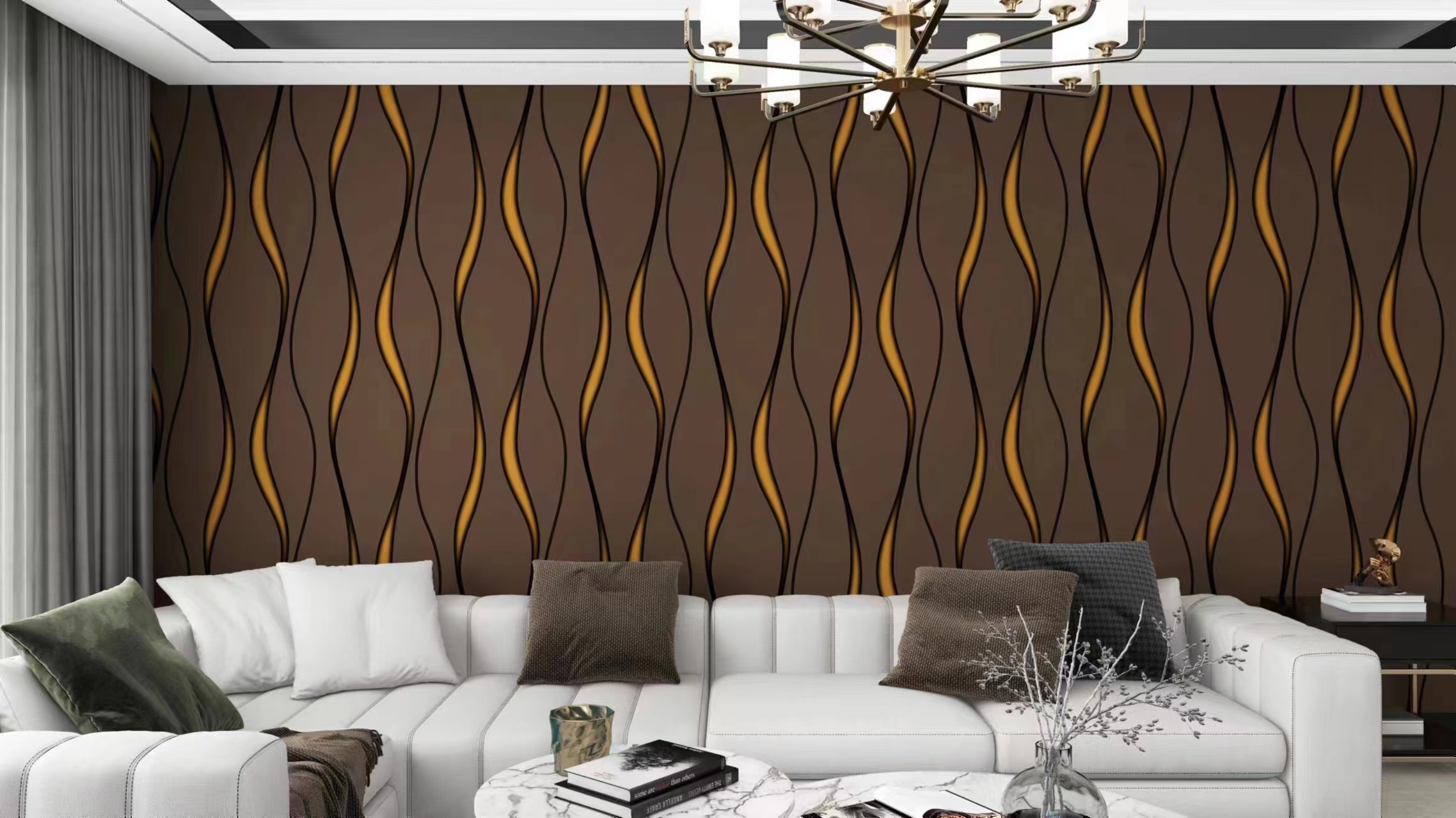 Solid Color Luxury Style Wall Paper 10 Meters Self Adhesive Quality ...