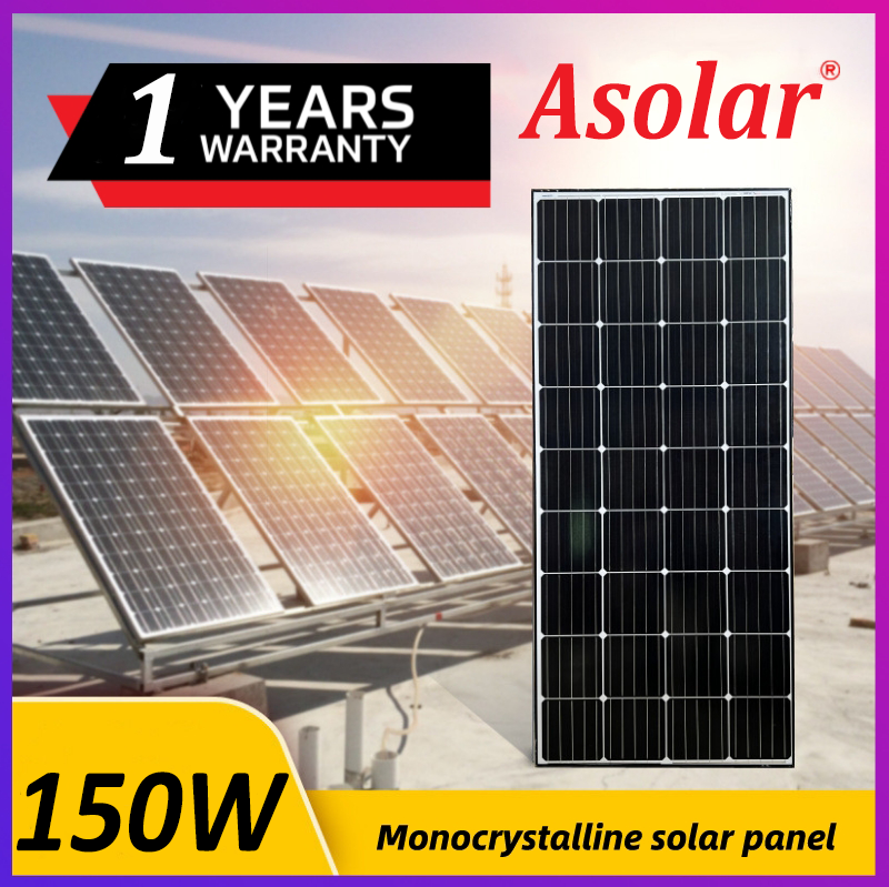 Asolar 1 Year Warranty 150W Solar Panel Mono 150 Watt 18 Volt Pv Solar ...