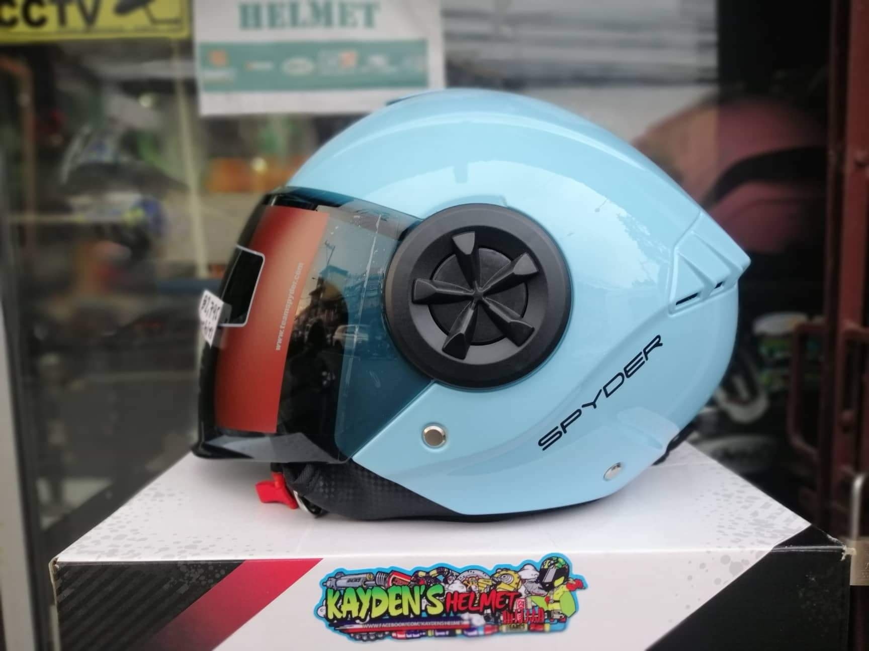 Spyder reboot 2 sky blue with FREE extra Visor & tubemask | Lazada PH