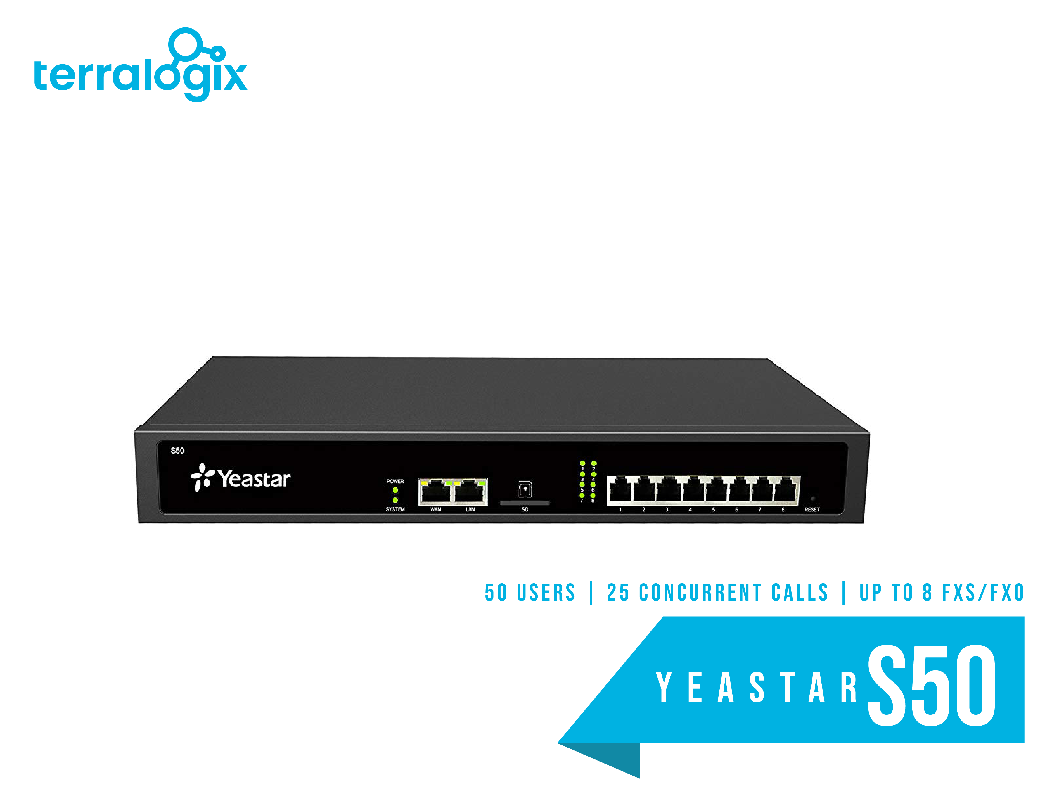 Yeastar S50 VoIP PBX for Small Business w/ 1 FXO Module, 2 Trunklines ...