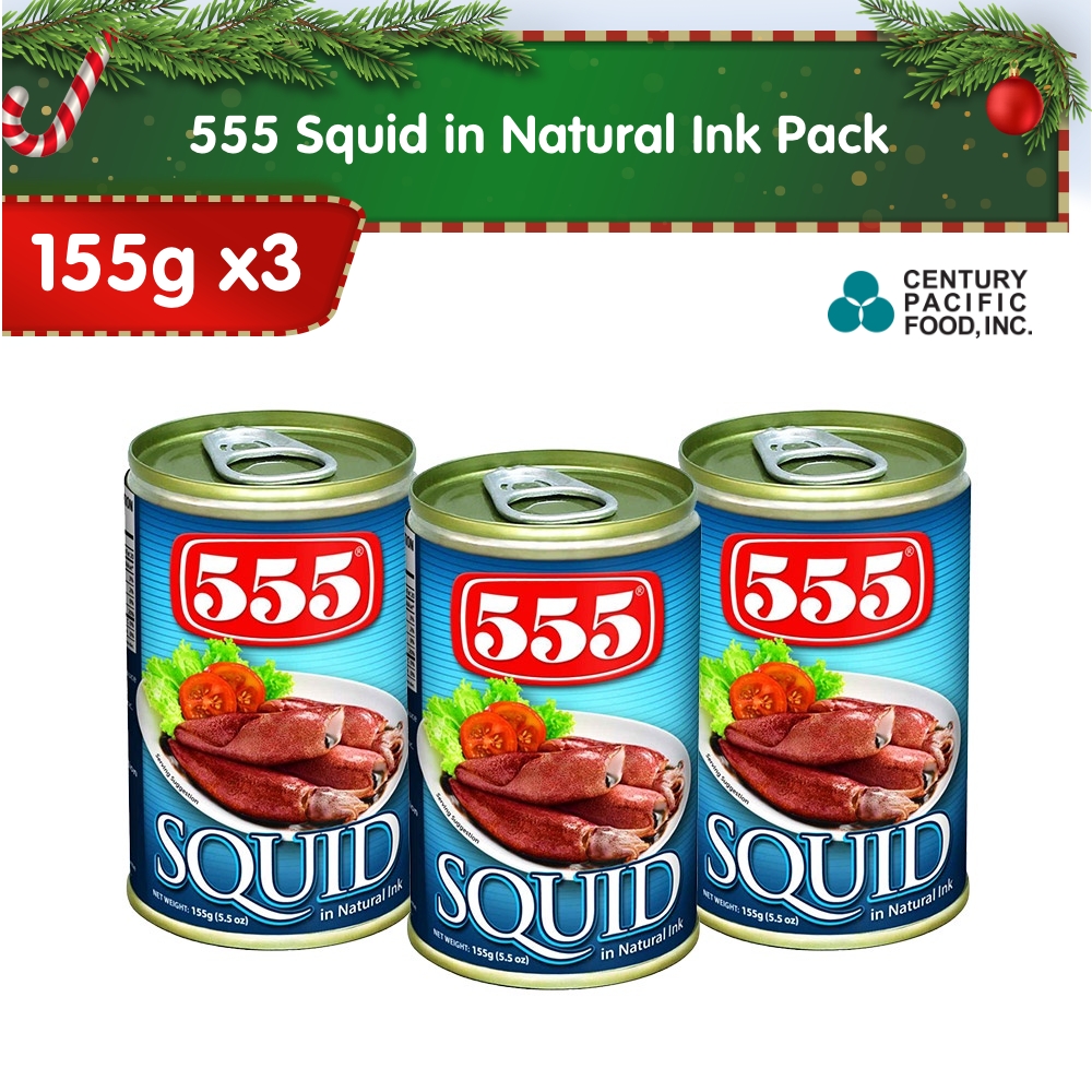 555 Squid in Natural Ink 155g x3 | Lazada PH