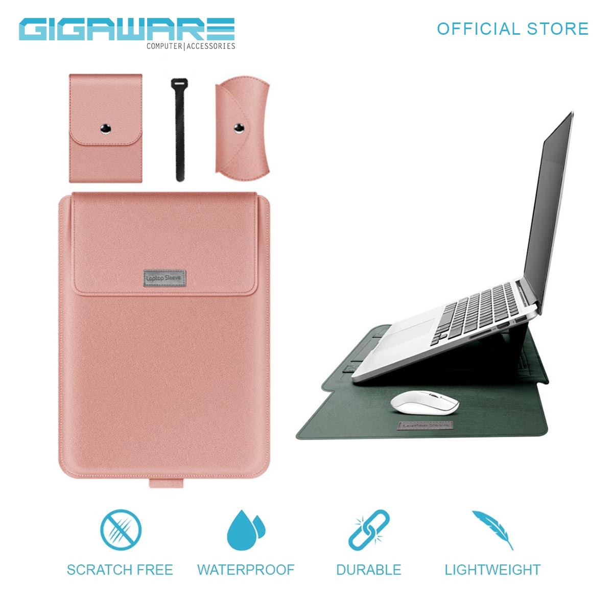 Gigaware 4 in 1 Multifunctional Laptop Sleeve with Mousepad Pencil Slot ...