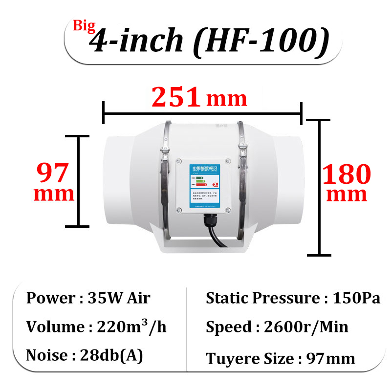 （In stock）Inverter Duct Fan Exhaust Fan 4 Inch Strong Exhaust ...