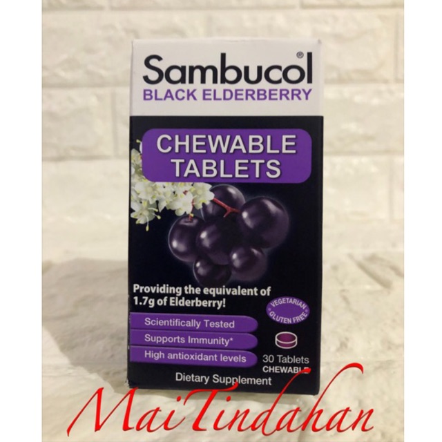 Sambucol Black Elderberry, Original Formula, 30 Chewable tablets ...