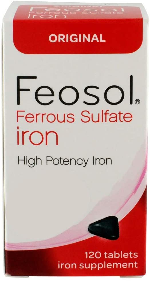 Feosol Original 65mg High Potency Ferrous Sulfate Iron Supplement (120 ...
