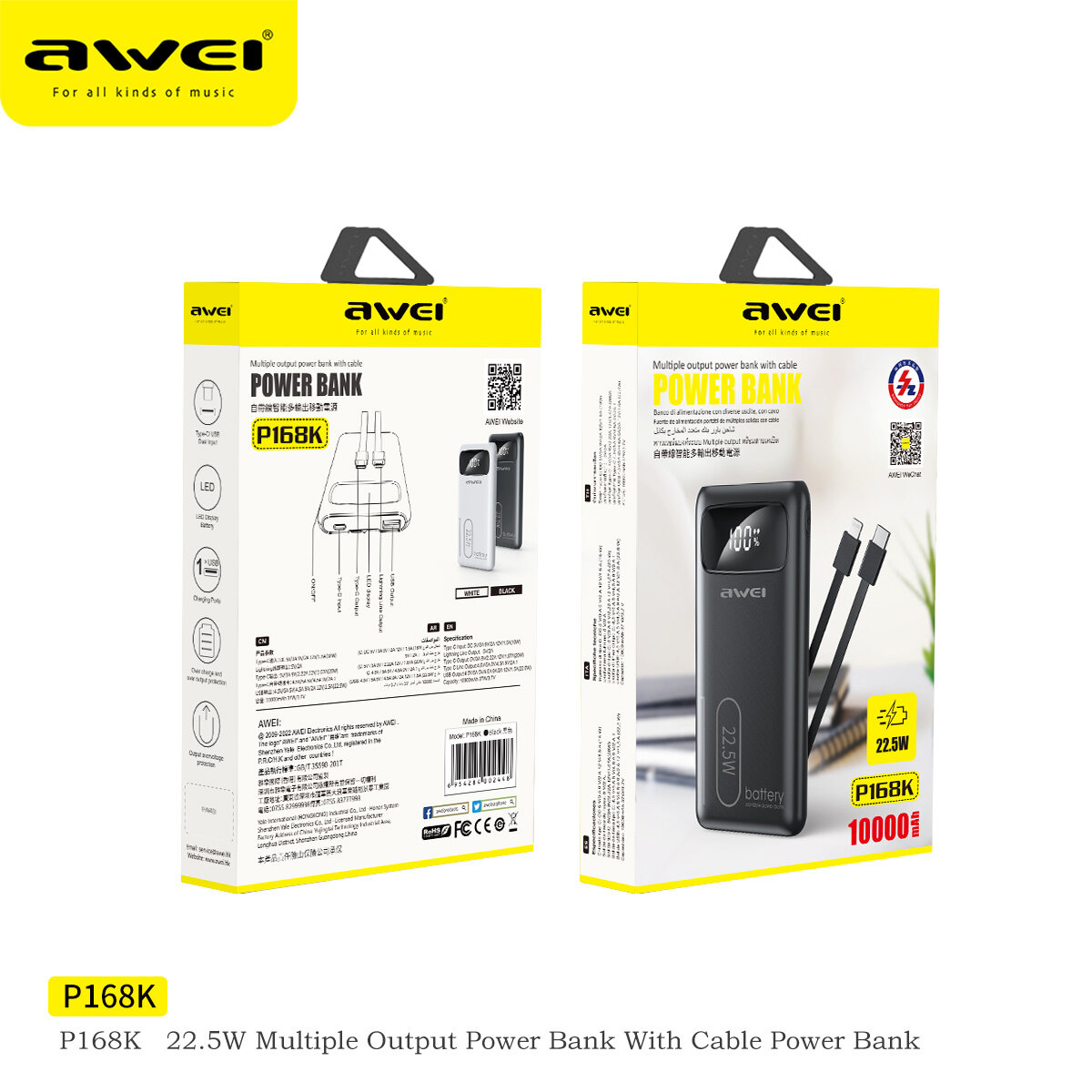 Awei P168K 10,000Mah Powerbank | Lazada PH