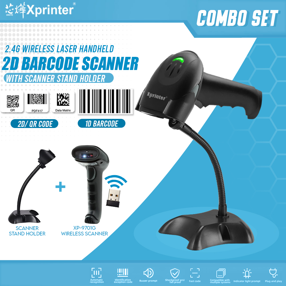 XprinterXprinter XP-9701G Wireless 1D 2D QR Code Portable Handheld ...