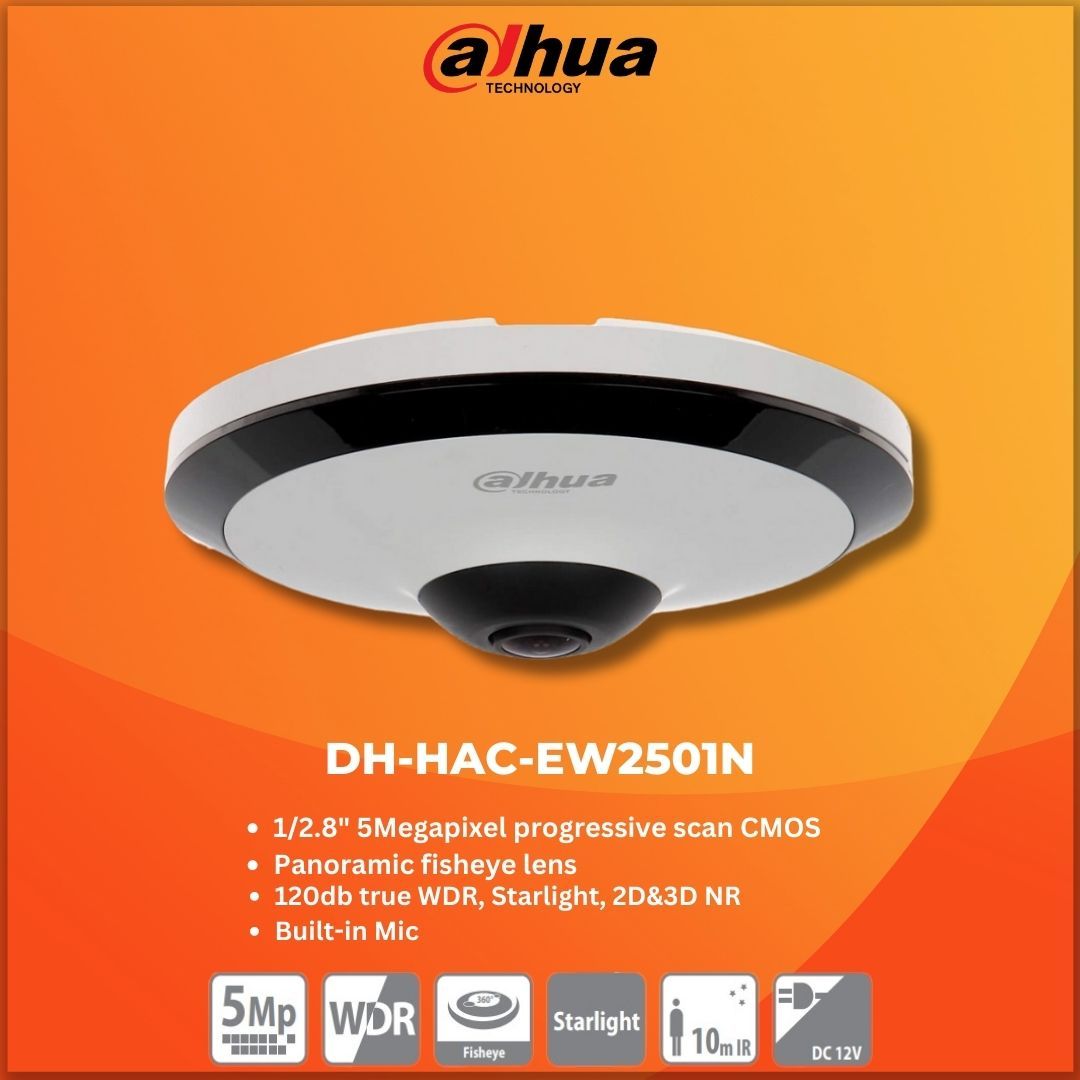 Dahua 5MP HDCVI IR-Fisheye Full HD CCTV Camera 360 Degree Built -InMic ...