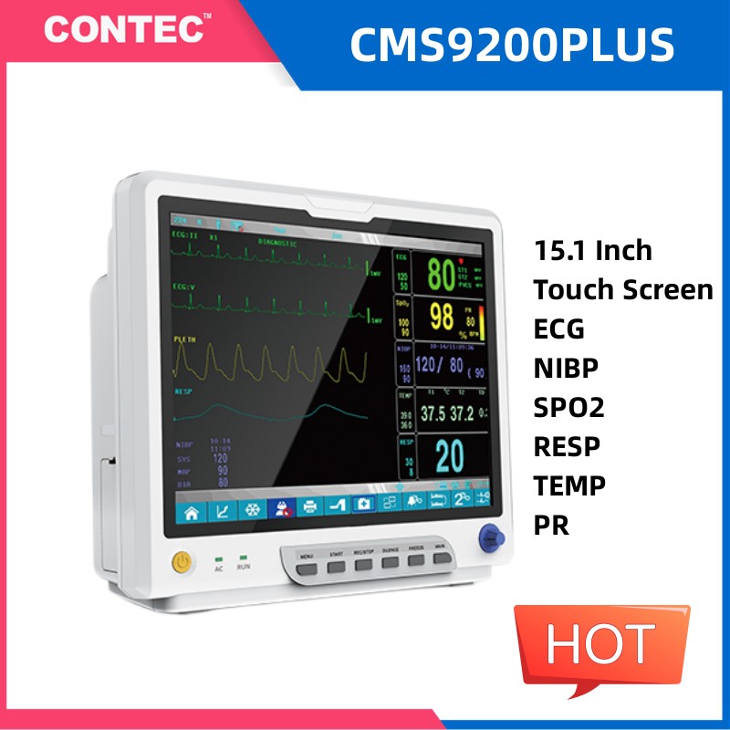 CONTEC CMS9200PLUS Touch Screen ICU Patient Monitor Vital Signs Monitor ...