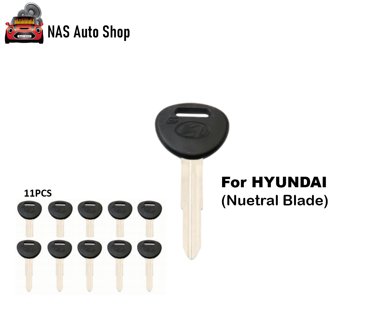 ND-289 Uncut Blade Blank Car Key Ignition for HYUNDAI (NEUTRAL BLADE ...
