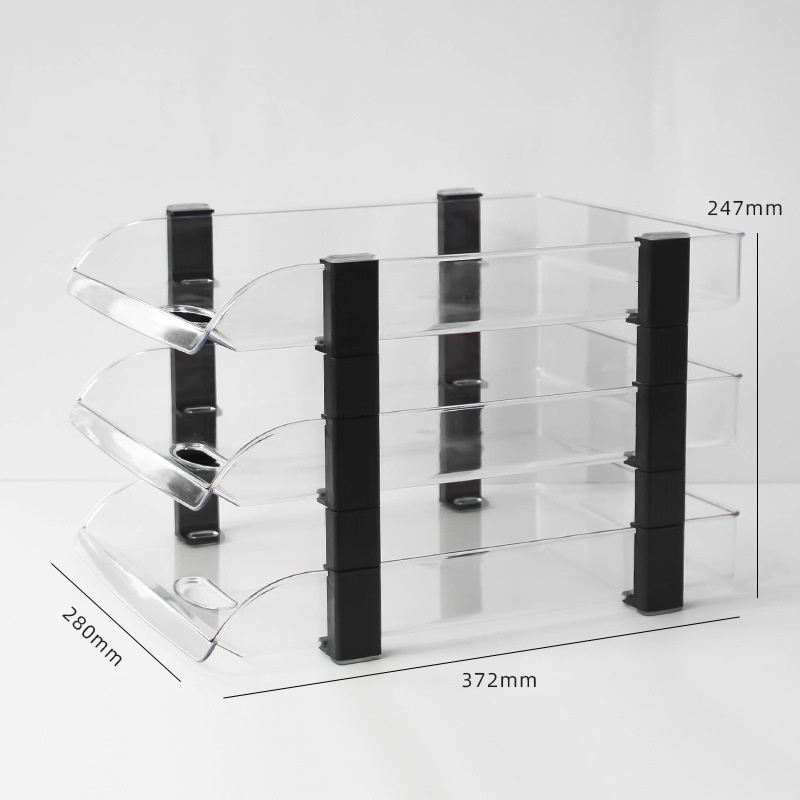^XpTwo layers / Three layers File Tray Acrylic Organizer Office files ...