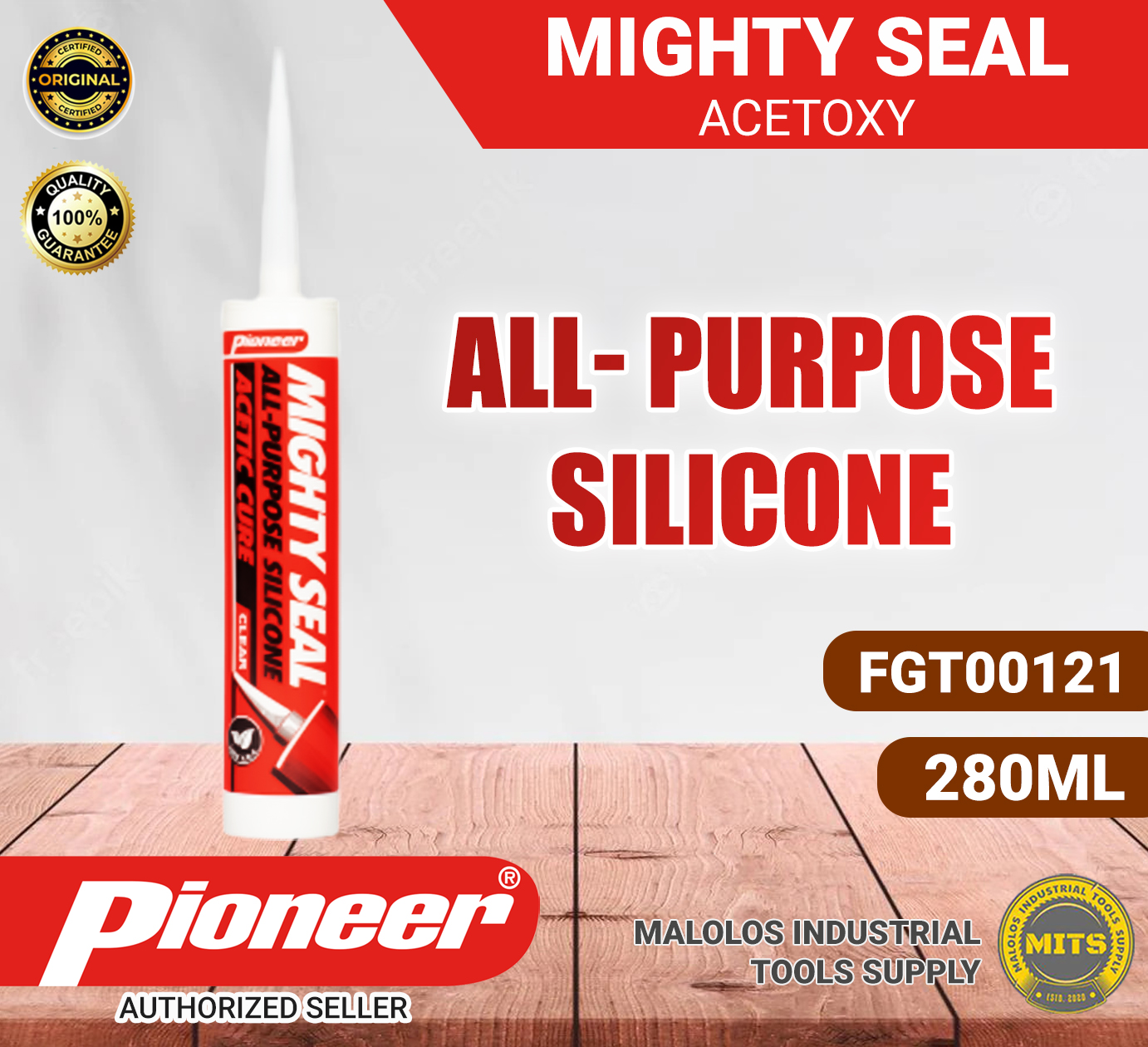 Pioneer Mighty Seal All Purpose Silicone Sealant Neutral Cure / Biocide ...