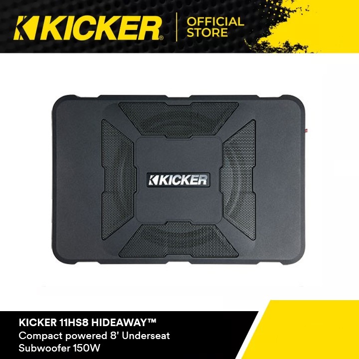 Kicker 11HS8 Hideaway™ compact powered 8' Underseat Subwoofer 150W ...