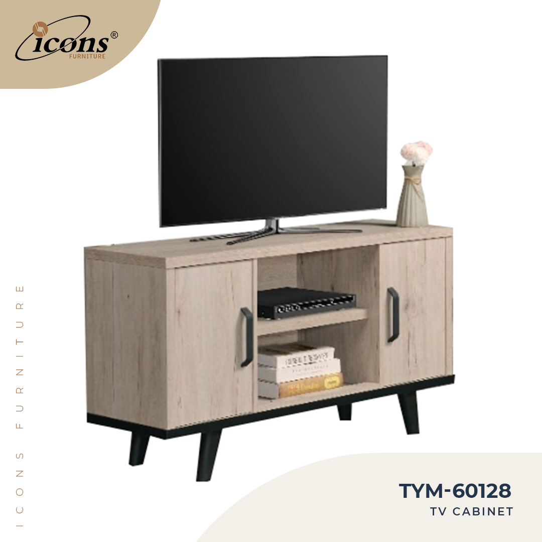 ICONS TYM-60128 TV Cabinet / 2-Door Lowline Entertainment Unit | Lazada PH