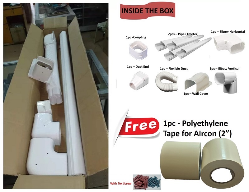 3"x2.5" - PVC Copper Pipe Cladding/Molding Set for Aircon Good for 1hp ...