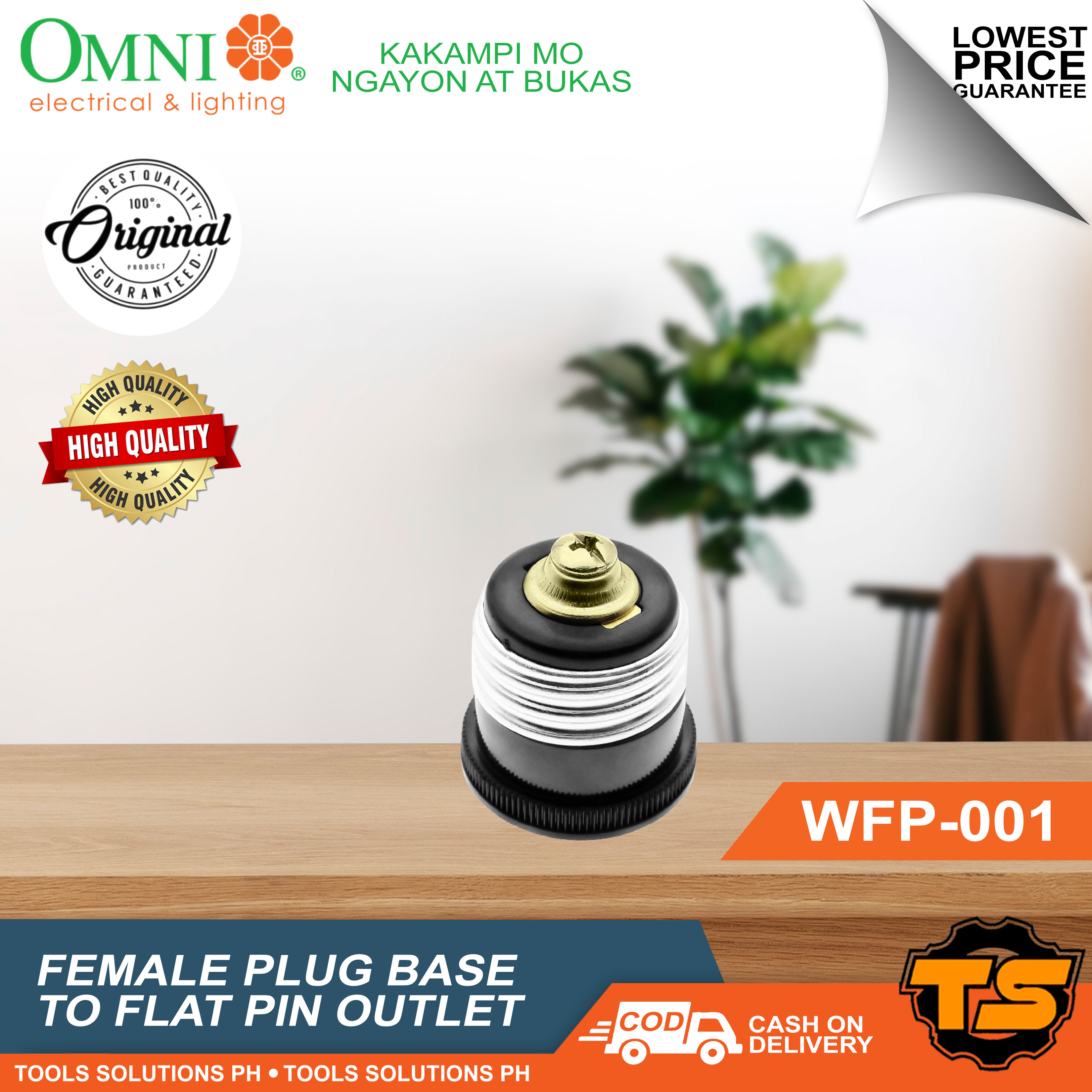 Omni Female Plug 3A | 250V E27 Base To Flat Pin Outlet | Lazada PH