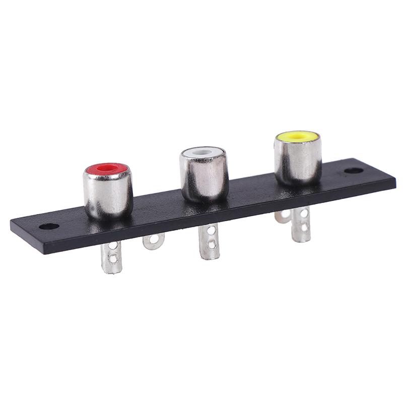 Sun 3 way RCA terminal wall panel plate input phono chassis socket ...