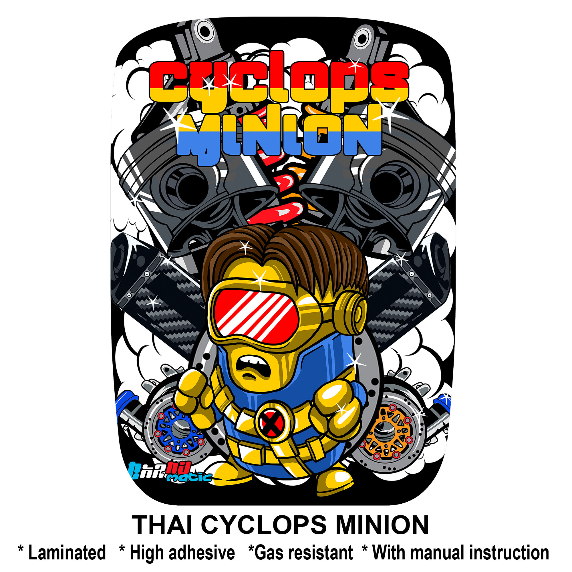 SUZUKI SMASH GAS TANK STICKER (THAI CYCLOPS MINNION) ej cycle | Lazada PH