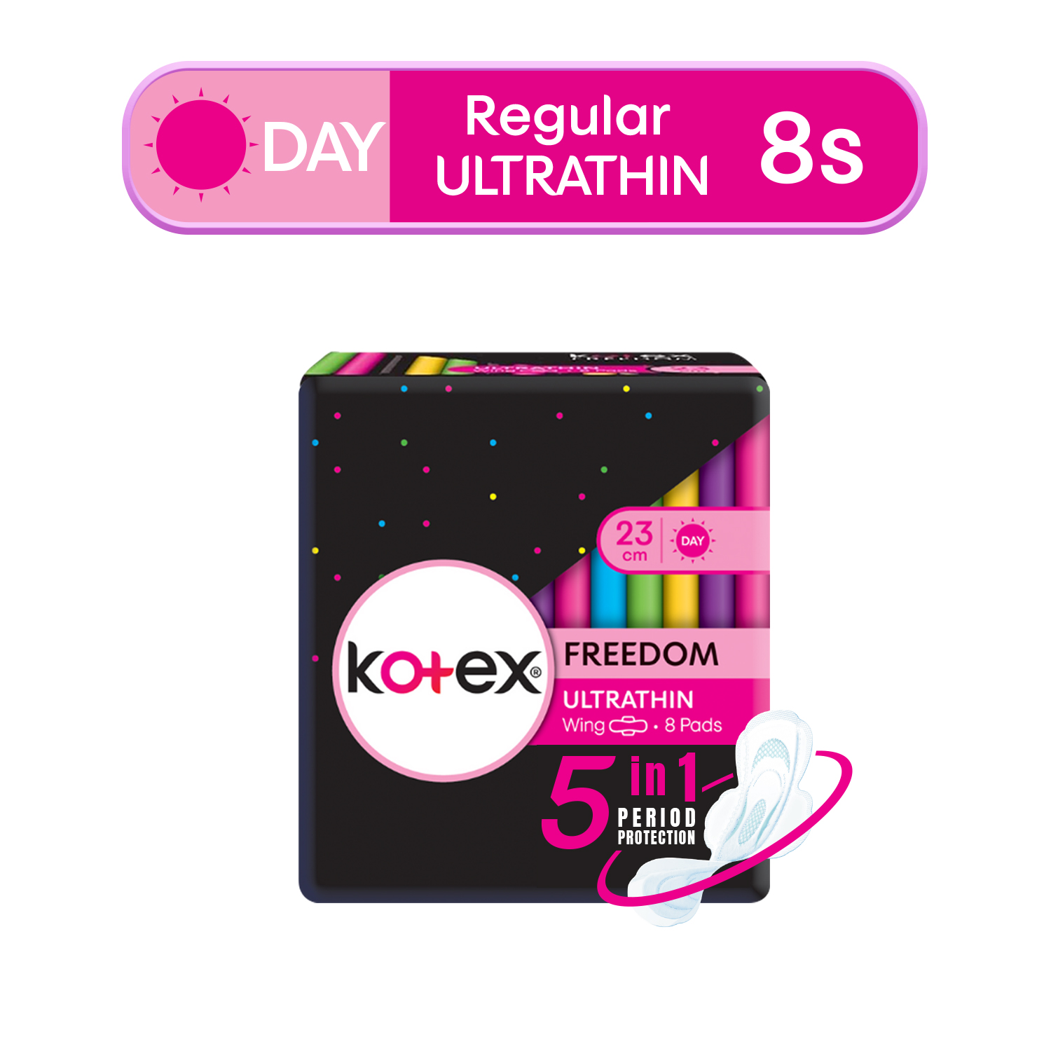 Kotex Freedom Ultrathin Sanitary Napkins 23cm - 8 Pads | Lazada PH