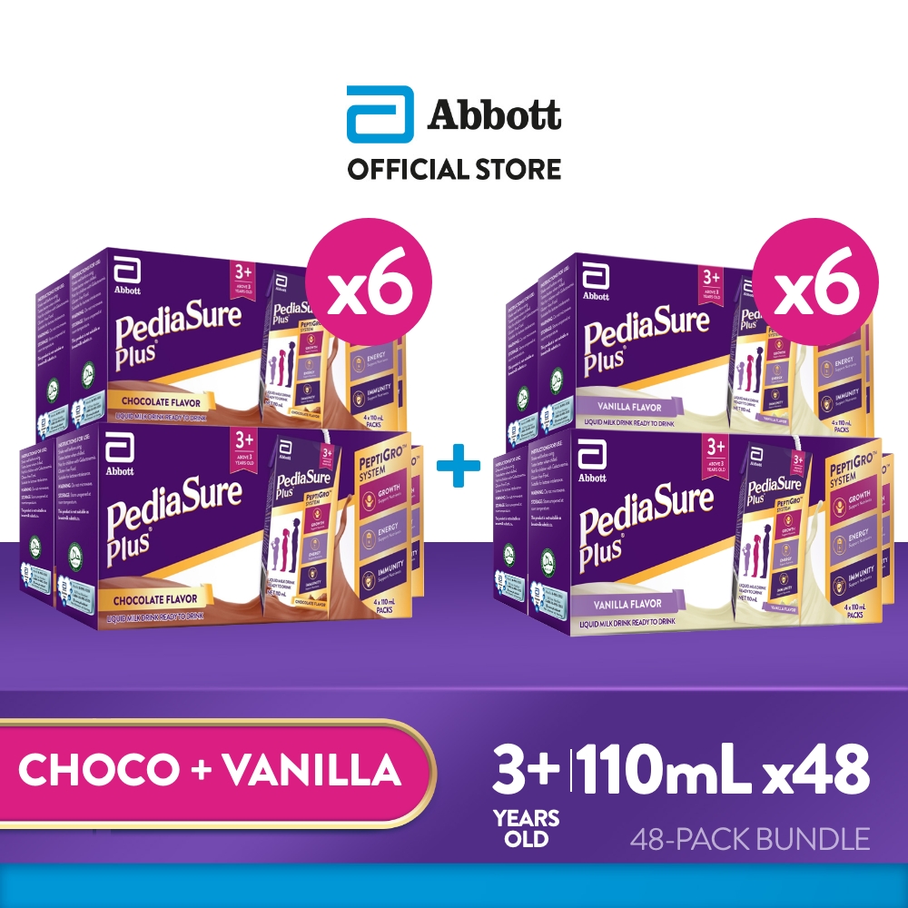 Pediasure Plus Ready to DrinkVanilla & Choco 110ML x 4 For Kids Above 3 ...