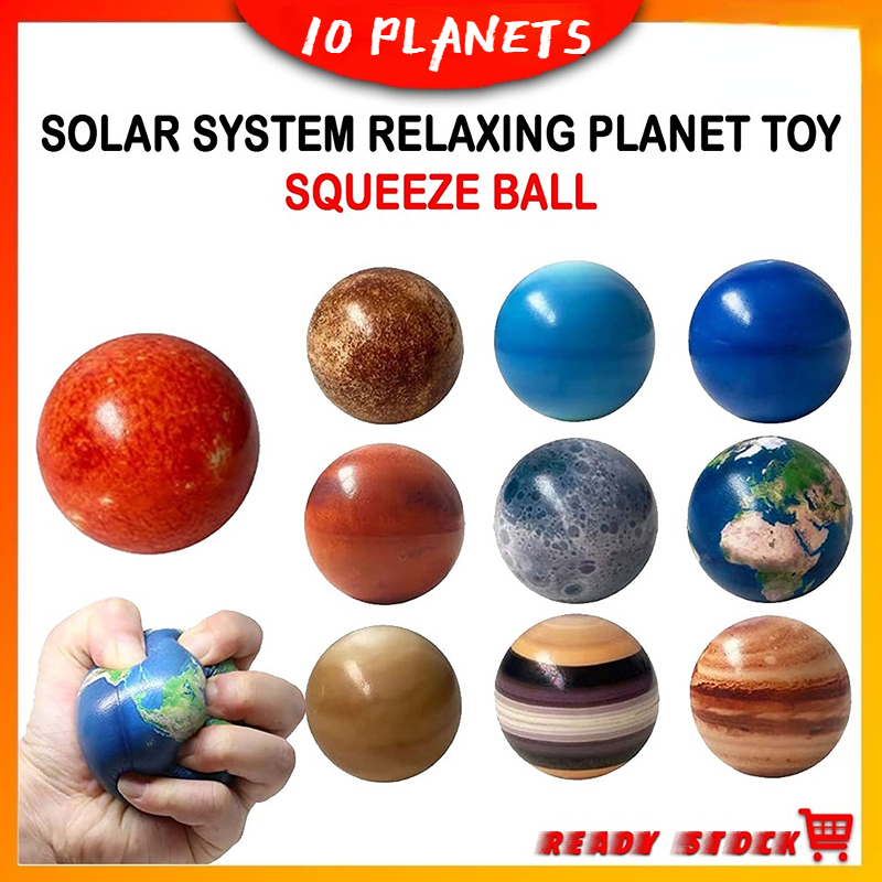 10Pcs Bouncy Ball Eight Planets Universe Planet Model Sun Star Sponge ...