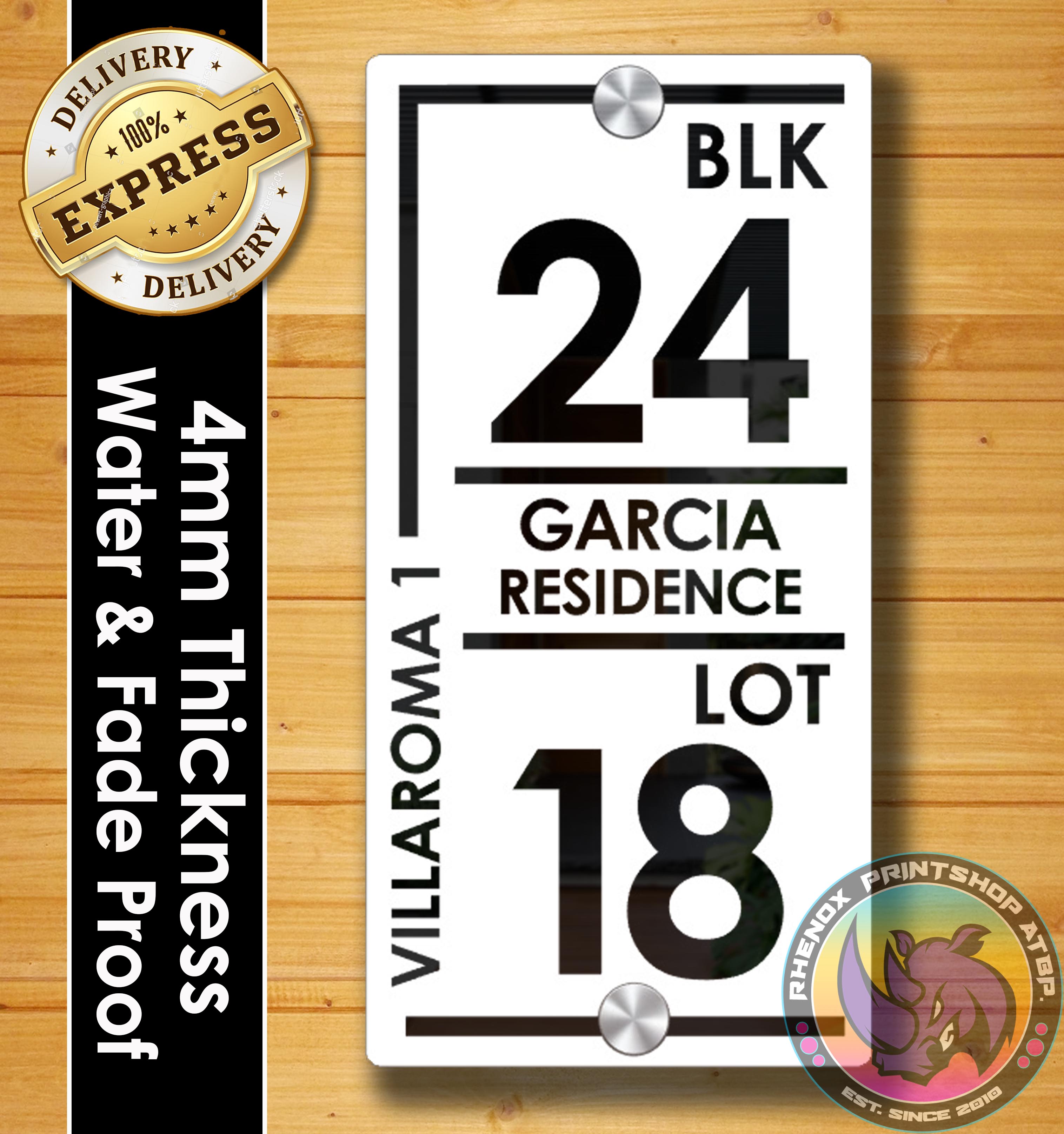 House Address Plate Number 3mm Thickness (Double Layer) | Lazada PH