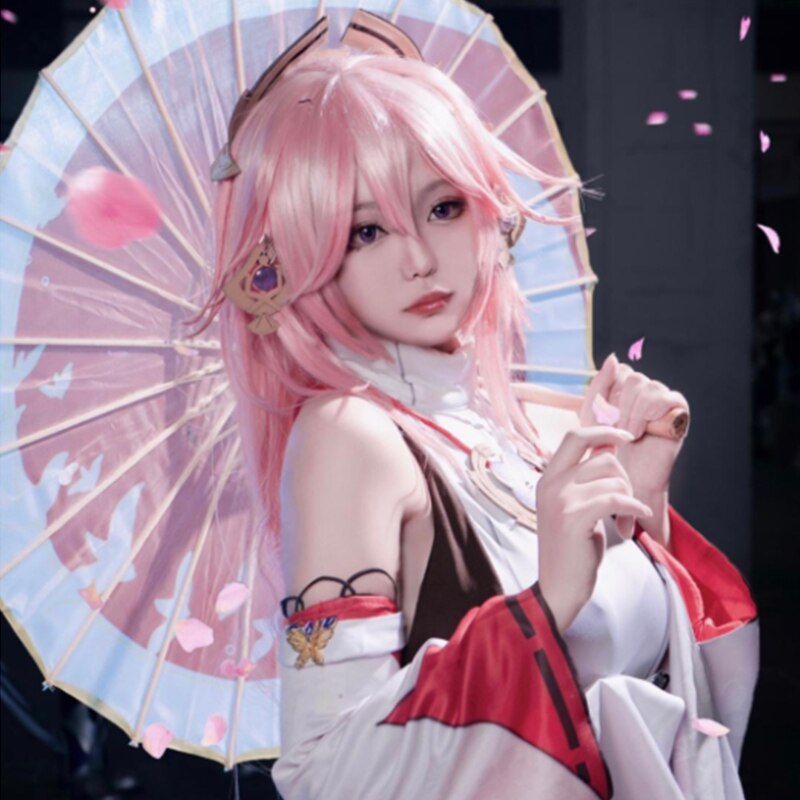 Genshin Impact Yae Miko Guuji Yae Cosplay Costume Genshin Deguisement Wig Dress Party Outfit ...
