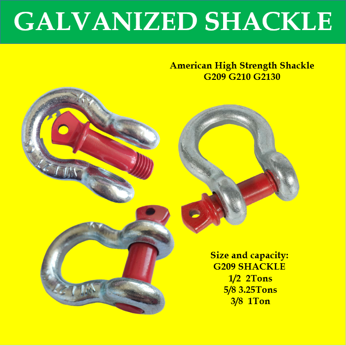 MAGO 2T 3.25T Shackle Galvanized Anchor Shackles Carbon Steel Shackle ...