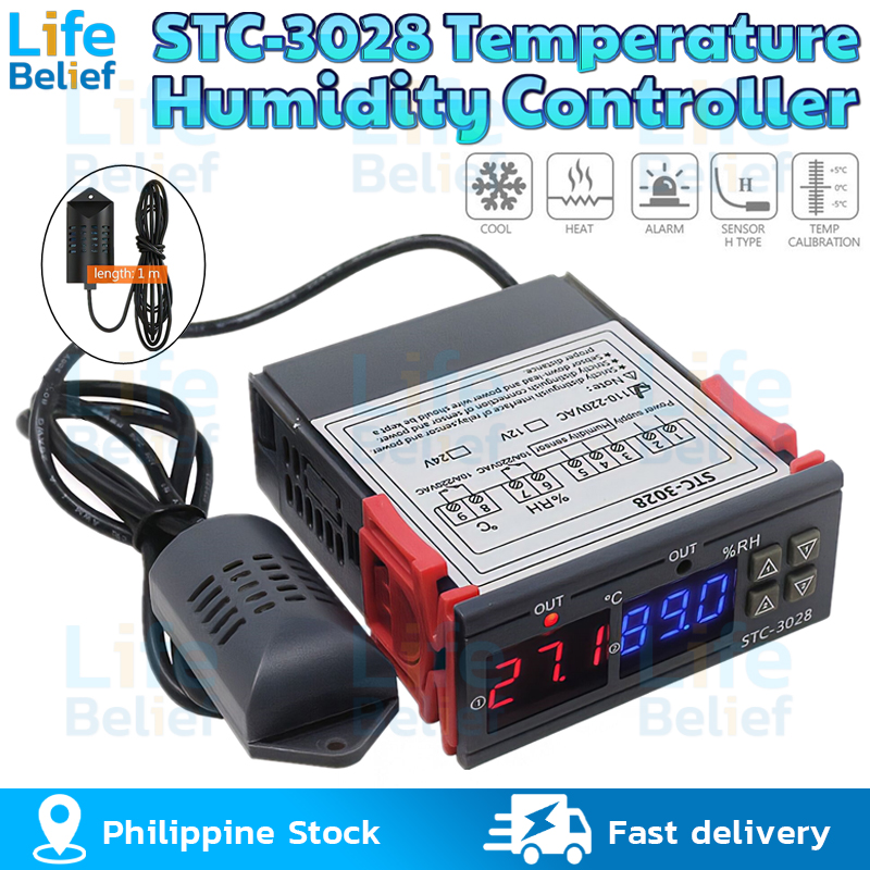 Digital Thermostat Hygrostat Temperature Humidity Controller AC 110V ...