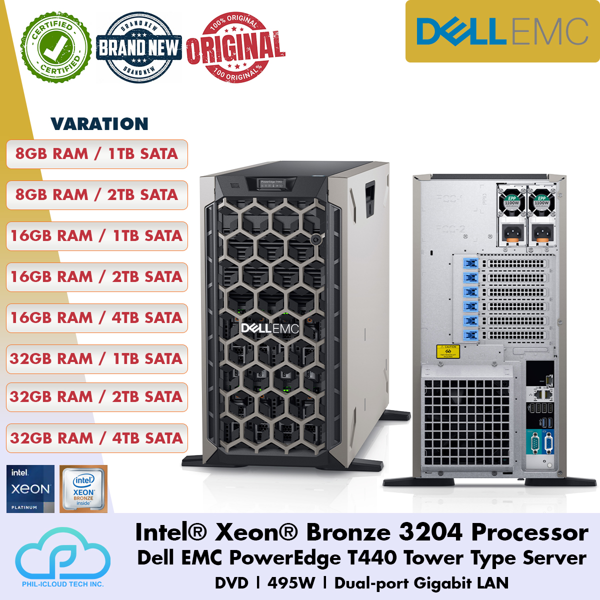 Intel® Xeon® Bronze 3204 Processor | Dell EMC PowerEdge T440 Tower Type ...